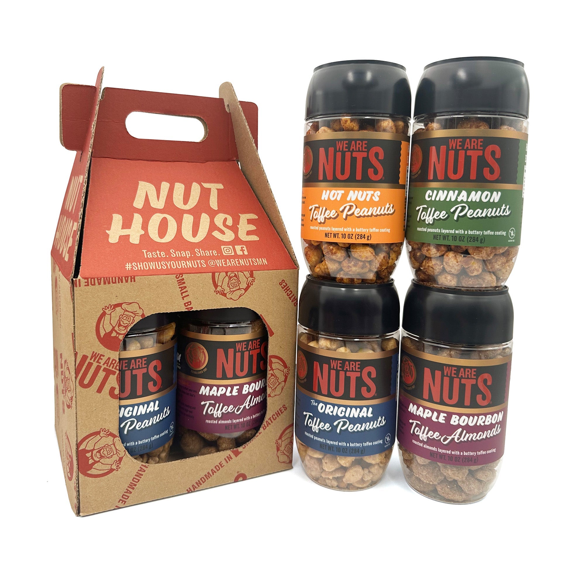 Nut Houses Collection – Snack Mixes & Toffee Peanut Sets | We Are Nuts